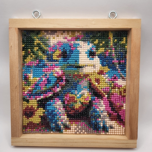 Wall Decor | Colorful Sea Turtle Diamond Art In Wooden Frame 8x8 Inch ...